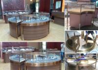 China Elegant Design Countertop Jewelry Display Cases Stable Stainless Steel Frame Wood for sale