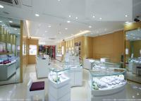 China Retail Shop Lighted Commercial Jewelry Wall Display Case High Glossy White Color for sale