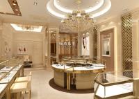 China Fully - Assembled Gold Metal Showroom Display Cases Customized 3D Design for sale