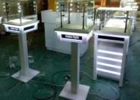 China Attractive Lighted Jewelry Display Case Fully White Lacquer Color Surface for sale