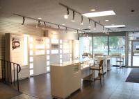 China Customized Logo High Wall Display Cabinets / Jewelry Display Cases Beige Color for sale
