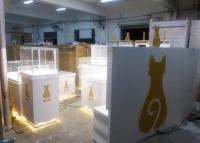 China Retail Shop Museum Display Cases High Glossy White Color 12V Output Power for sale
