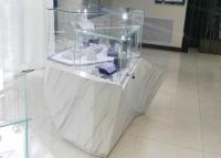 China Wooden Jewelry Showroom Display Cases Fashion Diamond Shape With LED Lightings for sale