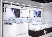 China Watch Showroom Display Cases White Painting Color With LED Spot Light for sale