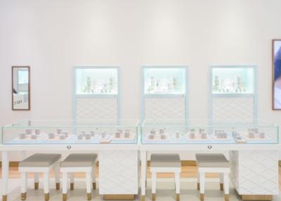 China Custom Jewelry Display Cases / Shop Display Cabinets Install With LED Strip Lights for sale