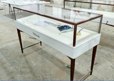 China Free 3D Design Glass Store Display Case Milk White Color Hidden LED Strip Lighting for sale
