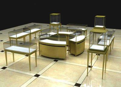 China Modern Luxury Stain Steel Jewellery Shop Display Counters Rectangle Square Shape for sale