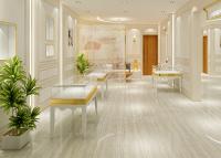 China Gold Stainless Steel Retail Glass Display Cases Luxury Wood Combined With Mirror for sale
