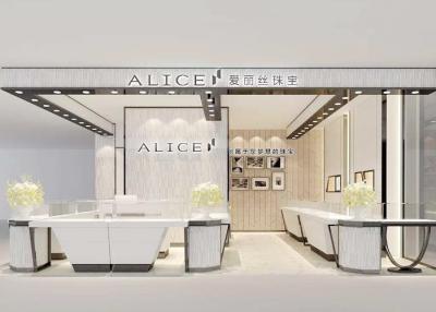 China Matte Pure White Jewellery Shop Display Cabinets Custom Size For Shopping Mall for sale