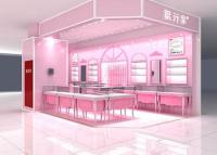 China Europeanism Pink Coating Showroom Display Cases Pre - Assembled Structures for sale