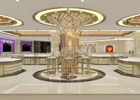China Pre - Assembly Structure Showroom Display Cases Pink Lacquer Finish Color for sale