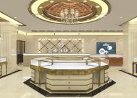 China Pre - Assembly Structure Showroom Display Cases Pink Lacquer Finish Color for sale