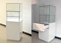 China White Glass Wooden Jewelry Display Cases With Locks 500 X 500 X 1500MM for sale