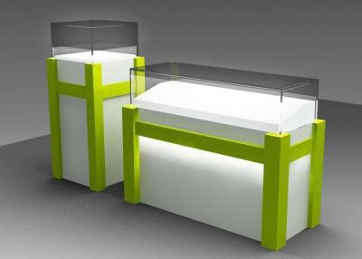 China Commercial Custom Glass Display Cases With Locking Bottom Cabinet for sale