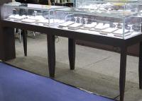 China Matte Black Color Pull - drawer Glass Table Display Counter 1200X550X900MM for sale