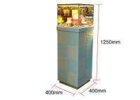 China Pre Assembly Wooden Glass Jewellery Display Cabinet Blue Lacquer Finish for sale
