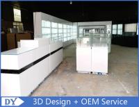 China Fashion Store Jewelry Display Cases With Tempered Glass Shinning White for sale