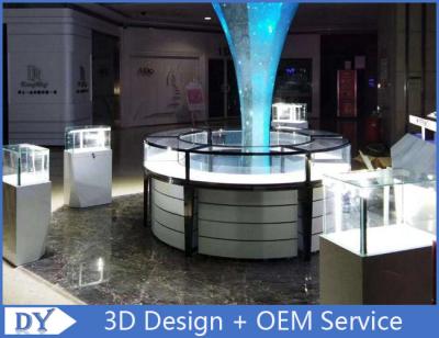 China Modern Retail Jewelry Store Showcase Wooden MDF S / S Tempered Glass for sale