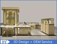 China OEM Custom Luxury Glass Jewelry Showcase Counter With Led for sale