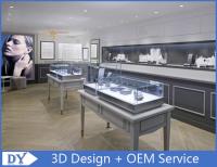 China Nice Modern Glass Wooden In Gray Jewellery Counter Design With Led Light for sale