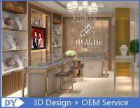 China OEM White Store Jewelry Display Cases With LED Light , Jewellery Showroom Counter for sale