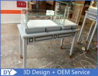 China Modern Gray Glass Jewellery Display Counter With Spot Lights for sale