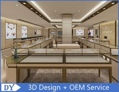 China OEM Modern Shop Showroom Jewellery Counter Display With Led for sale