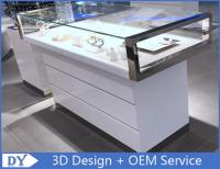 China Simple Nice Wooden Glass  Gloss White Jewellery Shop Counter for sale