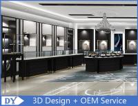China Wooden In Black Lacquer Jewelry Store Display Cases With Strong Glass for sale