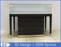 China Wooden In Black Lacquer Jewelry Store Display Cases With Strong Glass for sale