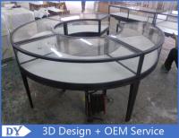 China Watch Store Jewelry Display Cases with Mirror Stainless Steel Frame + Wooden Cabinet + Glass + Lights for sale