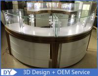 China High End Stainless Steel Gold Jewellery Showroom Display With Led Light for sale