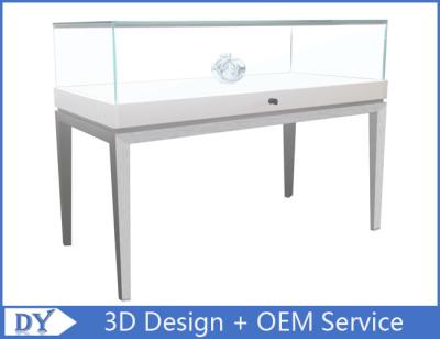 China OEM Silver Stainless Steel Frame  Jewellery Showcases With Locks for sale
