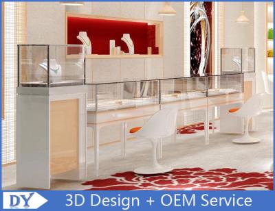 China OEM Easy Install Wood Glass Jewelry Display Cases / Jewelry Showcases For Retail Shop for sale