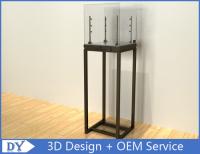 China Black Glass Square lighted Jewelry Display Cases / Jewellery Shop Display Cabinets for sale