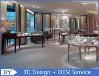 China Metal Boutique Jewelry Showcase Display Tempered Glass On Top And Sides for sale