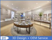 China Metal Round Shape Veneer Store Jewelry Display Cases / Retail Glass Display Cabinets for sale