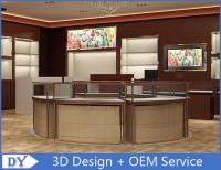 China Lxury Stainless Steel Veneer Store Jewelry Display Cases Brown Color for sale