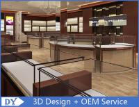 China Lxury Stainless Steel Veneer Store Jewelry Display Cases Brown Color for sale
