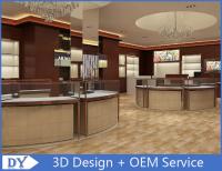 China Lxury Stainless Steel Veneer Store Jewelry Display Cases Brown Color for sale