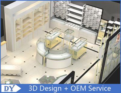 China Customized Large Space Store Jewelry Display Cases Curve Or Oblong Shape for sale