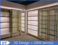 China Customized Large Space Store Jewelry Display Cases Curve Or Oblong Shape for sale