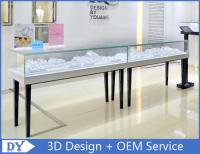 China Simple Wood Glass Jewelry Display Cases With Lock For Retail Store for sale