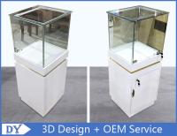 China Custom Wooden Coating Jewelry Tower Showcases With LED Light Brown Color for sale