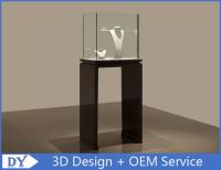 China Se - mi Finished Black Glass Jewelry Display Case With Lights 450 X 450 X 1200MM for sale