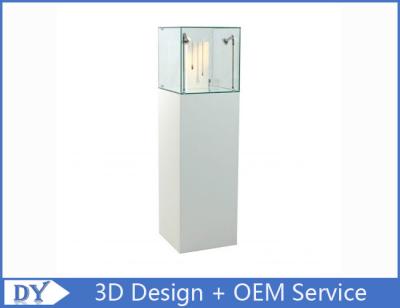 China Museum Exhibition Custom Glass Jewelry Display Case With Wooden Base for sale