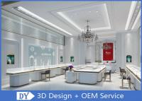 China High - end Matte White S / S Store Jewelry Display Cases With Led Lights for sale