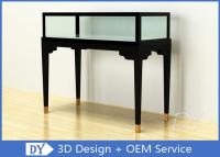 China Black Stainless Steel Frame Jewellery Display Counter With Locks 10mm Thickness for sale