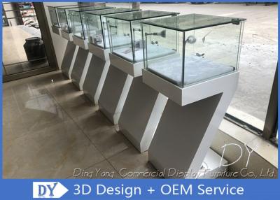 China Modern White Wood Countertop Jewelry Display Cases  450 X 450 X 1250MM for sale