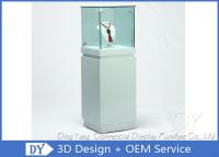 China OEM Square White Glass Jewelry Display Cases / Lockable Jewellery Display Cabinet for sale
